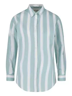 MC2 SAINT BARTH Striped Cotton Button-up Shirt - Green
