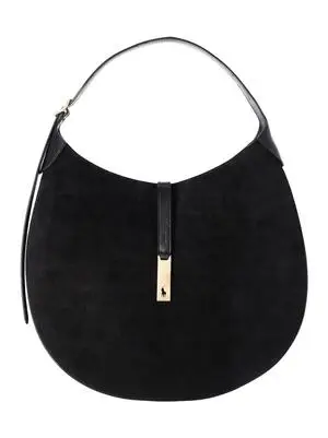 Polo Ralph Lauren Leather Suede Handbag - Black