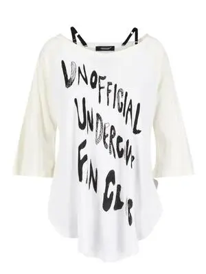 Undercover Graphic Print Oversized Tunic Top - White