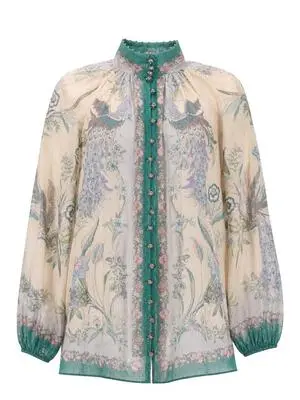 Zimmermann ZIMMERMANN Sheer Printed Button-Front Blouse Multicolour