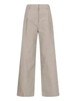 DUNST Cotton-lyocell Tailored Trousers - Green