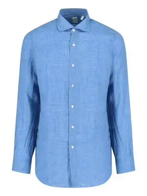 FINAMORE 1925 100% Linen Shirt Luigi - Blue