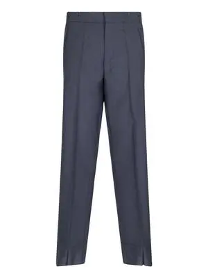 Prada Tailored Mohair-silk Blend Trousers With Polyurethane Finish - Blue