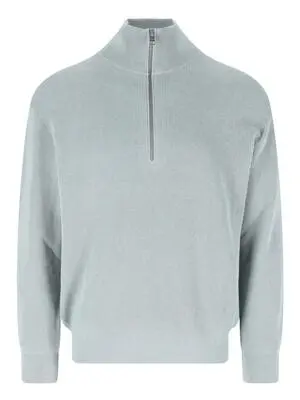 Closed Cotton-cashmere Wool Zip-up Sweater - Light Blue