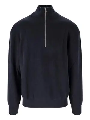 Closed Half-zip Cashmere Blend Sweatshirt - Blue