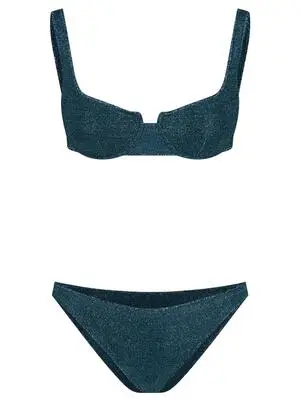 Oseree Lurex Fabric Bikini - Blue