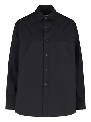 Matteau Matte Silk Button-front Shirt - Black