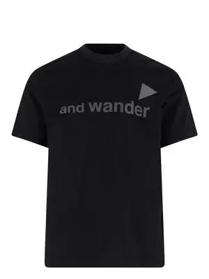AND WANDER 100% Cotton T-shirt - Black