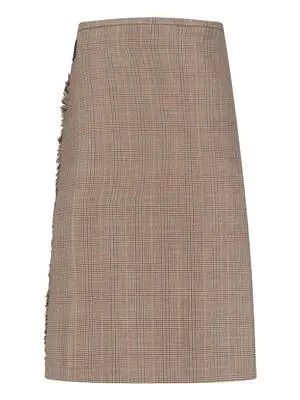 Phoebe Philo Plaid Wool Skirt - Marrone