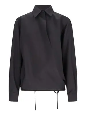 Valentino Garavani Wool & Mohair Blend Silk-trim Shirt - Black