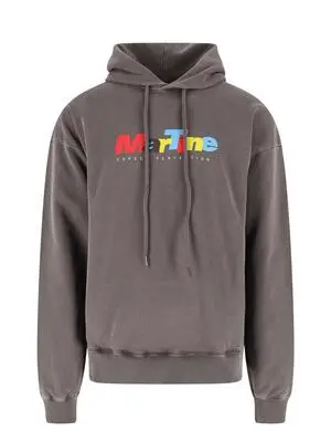 Martine Rose Cotton Hooded Sweatshirt With Logo - Brown