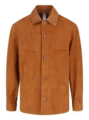 SUNFLOWER 100% Leather Shirt - Brown