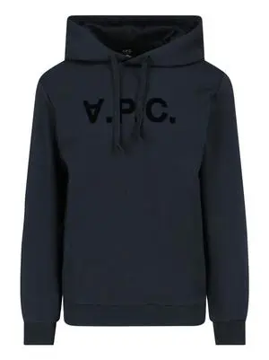 A.p.c. Organic Cotton Printed Hoodie - Black