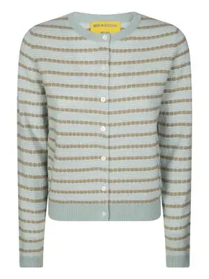 Guest In Residence Pebble Stripe Jane Cardigan - Verde