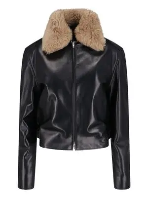 PHOEBE PHILO PHOEBE PHILO Lamb Leather Moto Jacket With Fur Trim