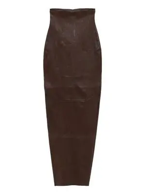 Rick Owens Leather Skirt - Grey