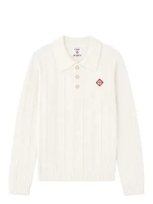Casablanca Polo A Manica Lunga In Boucl - White