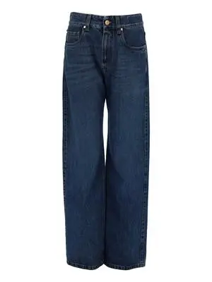 Brunello Cucinelli Contemporary Loose" Authentic Denim Jeans With Monile - Blue