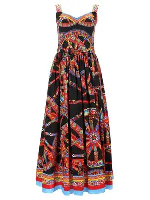 DOLCE & GABBANA Dolce & Gabbana Printed Poplin Maxi Dress