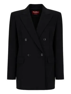 Max Mara Double-breasted Cady Jacket - Black