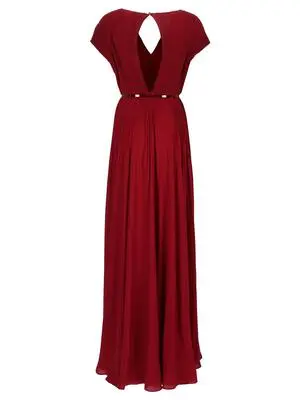 Max Mara Pleated Maxi Dress - Red