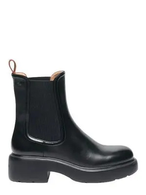 Santoni Leather Easy Ankle Boot - Black