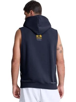 JORDAN BRAND Michigan Wolverines Sleeveless Dri-fit Hoodie - Navy