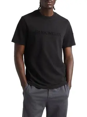 Moncler Logo Cotton T-shirt - Black