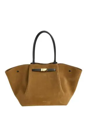DEMELLIER The New York East/west Raffia Tote - Tobacco/black