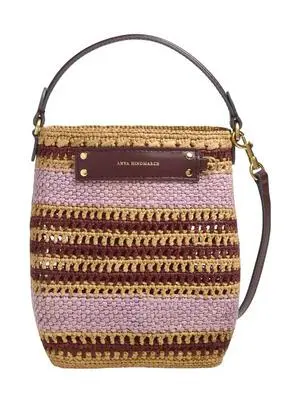 ANYA HINDMARCH Striped Raffia Crossbody Bag - Iris