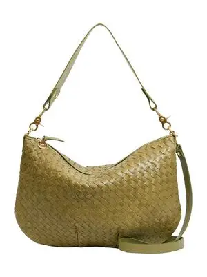 Clare V. Moyen Messenger Woven Leather Bag - Olive