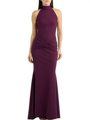 CHIARA BONI LA PETITE ROBE Zesika Halter Neck Jersey Gown