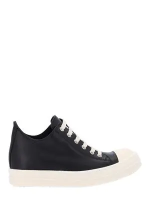 Rick Owens Low-top Leather Sneakers - Black