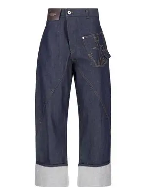 JW Anderson Twisted Wide Leg Jeans - Blue