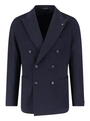 Tagliatore Double-breasted Cashmere Blazer - Blue