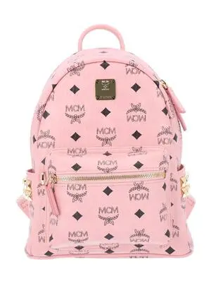 Mcm Stark Visetos Monogram Backpack - Pink