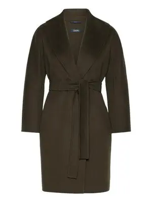 Max Mara Double-faced Wool Robe Coat - Khaki