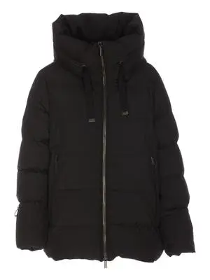 MOORER Padded Drawstring Hooded Jacket - Black