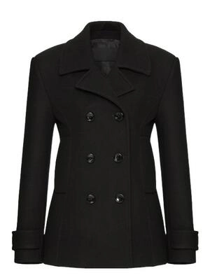 Valentino Garavani Double-breasted Long-sleeved Coat - Black
