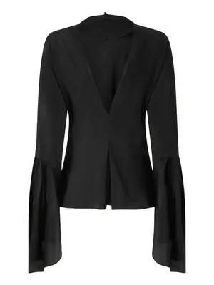 Pinko High-neck Ruffle-sleeved Shirt - Black