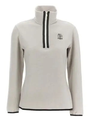 Brunello Cucinelli Printed Logo Long Sleeve Sweater - Grey