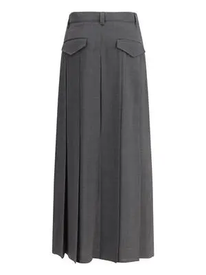 Brunello Cucinelli Pleated Midi Skirt - Medium Gray