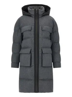 Brunello Cucinelli Long Quilted Down Jacket With Detachable Hood - No