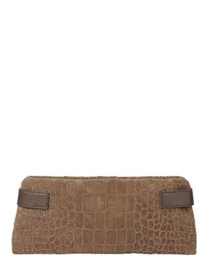 Brunello Cucinelli Essence Embossed Clutch Bag - Brown