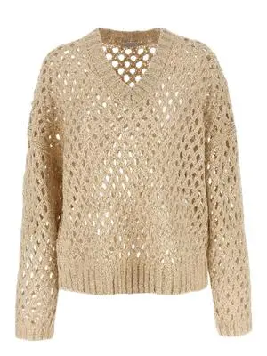 Brunello Cucinelli Cut-out Knitted Jumper - Nude