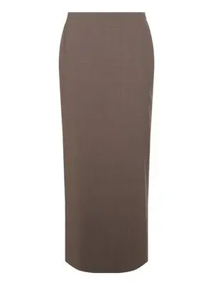 Brunello Cucinelli Midi Skirt With Rear Slit - Green