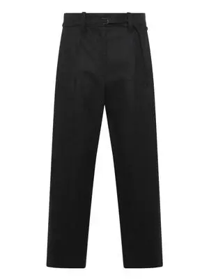 Brunello Cucinelli Straight-leg Cropped Belted Trousers - Black