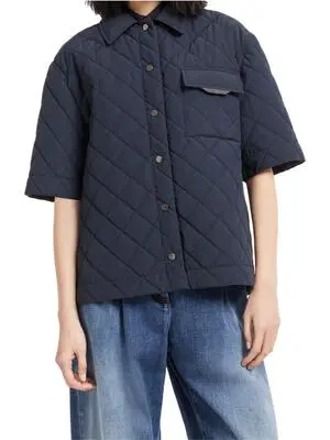 Brunello Cucinelli Quilted Padded Jacket - Blue