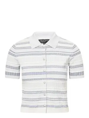 RAG & BONE Rag & Bone Striped Short-Sleeve Cardigan