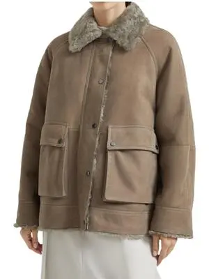 Brunello Cucinelli Shearling Trimmed Jacket - Brown